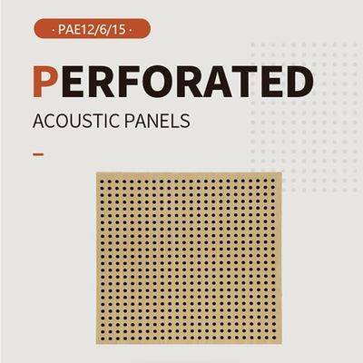High NRC Natural Veneer Perforated Acoustic Wood Panels For Commercial ...