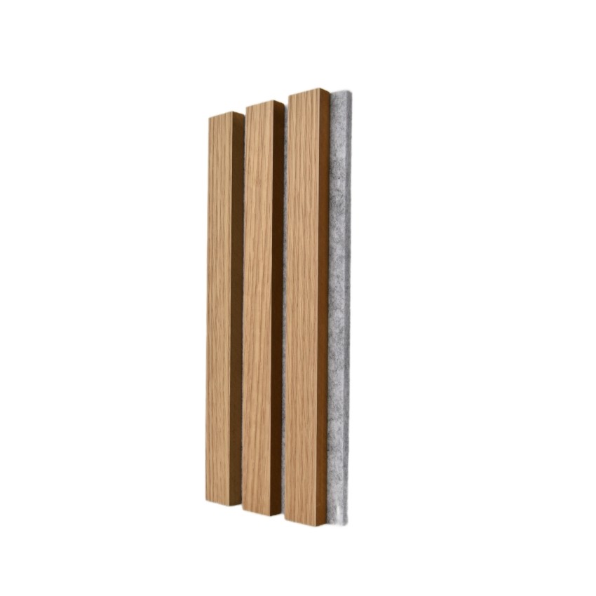 Natural Wood Slat Acoustic Wall Panels Fire Retardant 0.85 NRC Sound ...