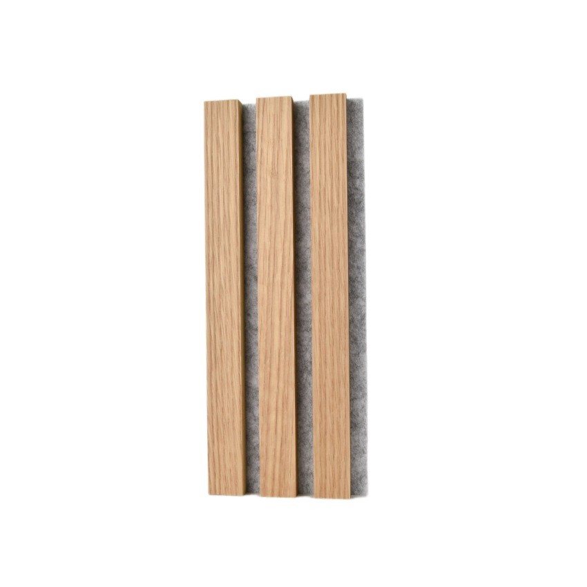 Natural Wood Slat Acoustic Wall Panels Fire Retardant 0.85 NRC Sound ...