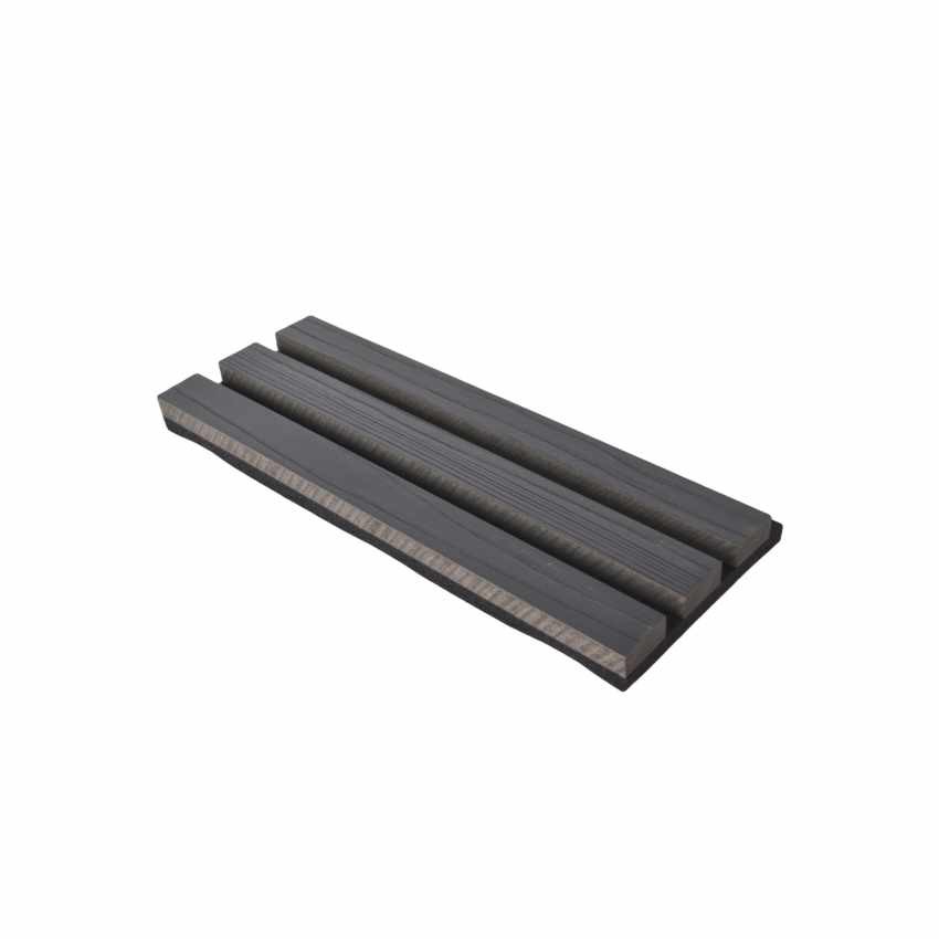 Black Color Acoustic Wood Slat Panels Polyester Fiber MDF For Hotel Decor