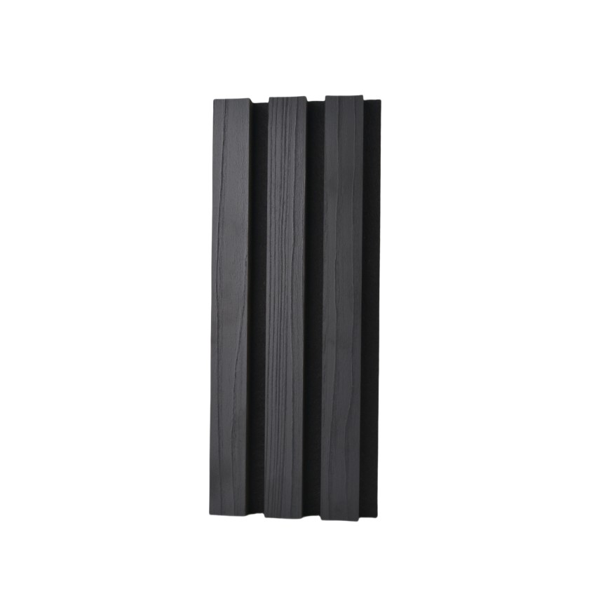Black Color Acoustic Wood Slat Panels Polyester Fiber MDF For Hotel Decor
