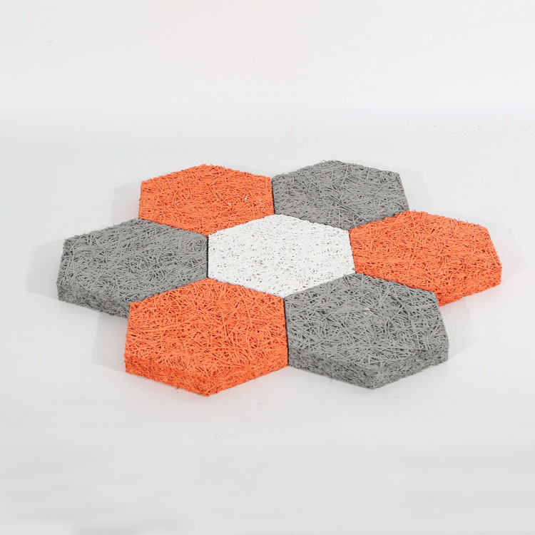 High Impact Resistance Wood Wool Acoustic Wall Panels Hexagon Shape For ...