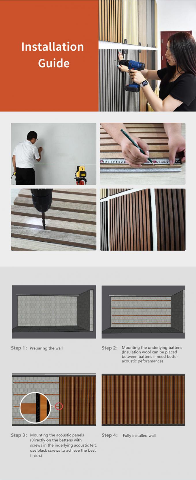 2400mm Acoustic Slat Wall Panel , Walnut Acoustic Panels For Office Studio